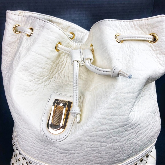 Bags | Newstunning Ivory Gold Studded Premium Backpack | Poshmark